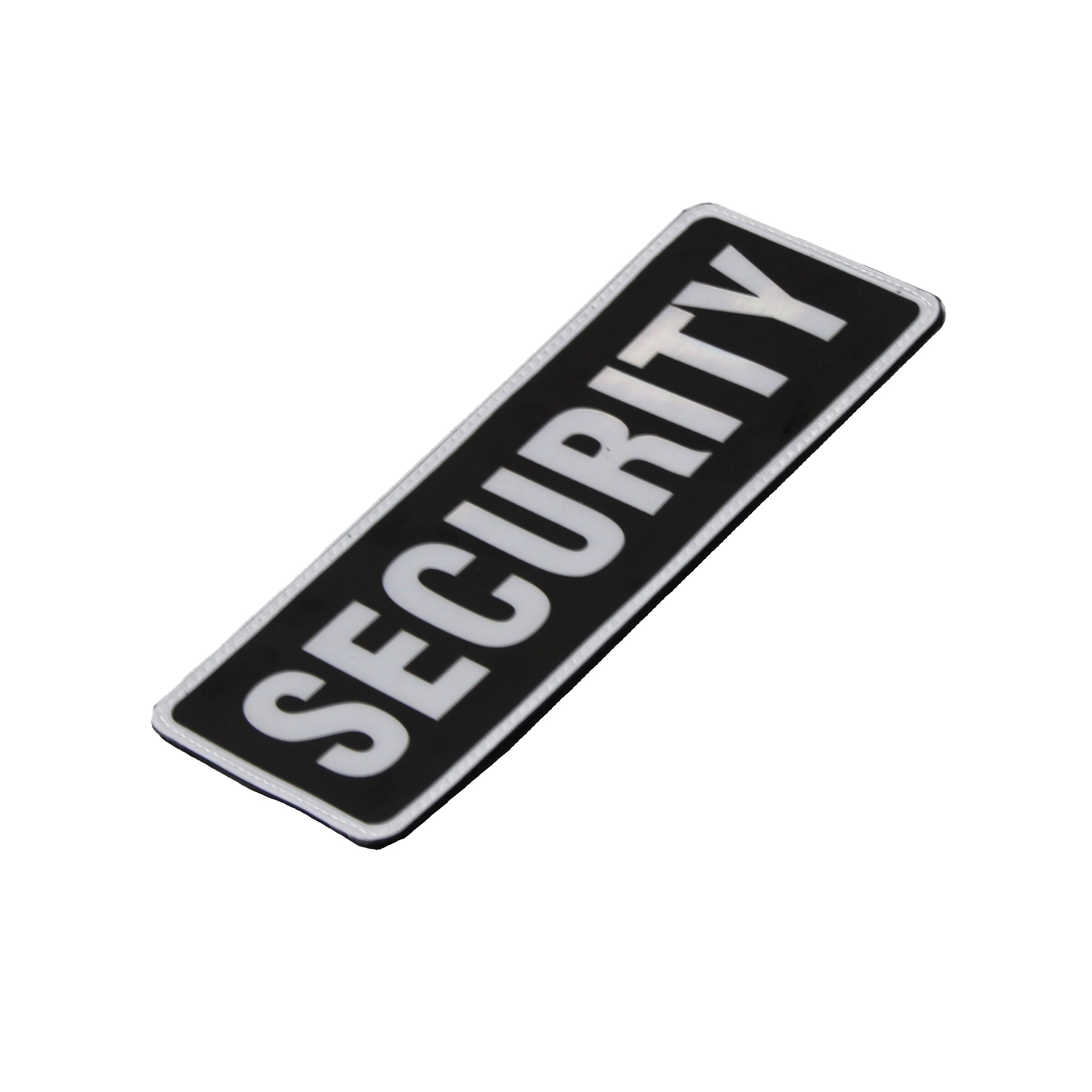 Black Small Reflective Security Badge with Velcro | Hook & Loop | Front