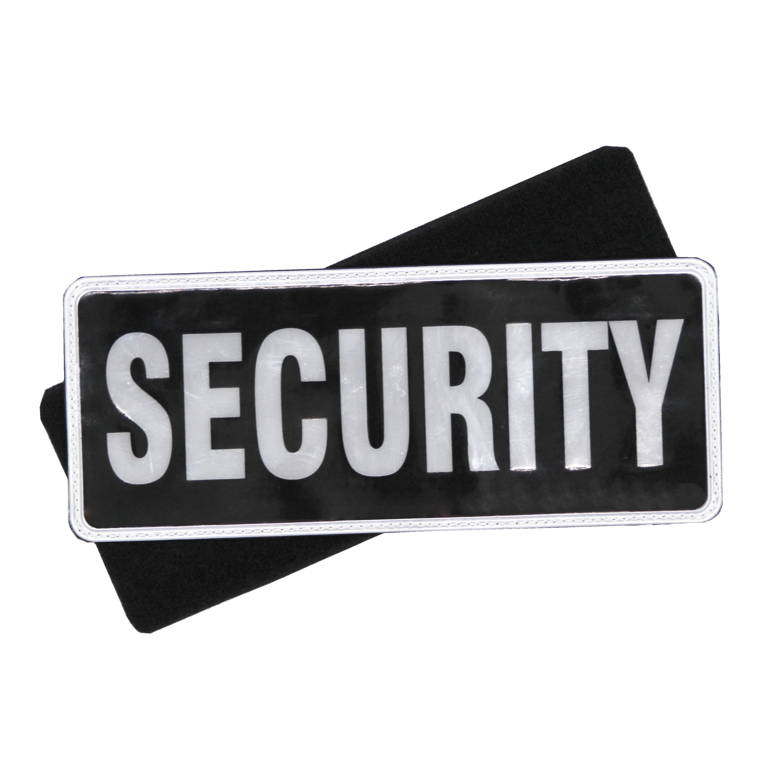 Black Small Reflective Security Badge with Velcro | Hook & Loop | Front
