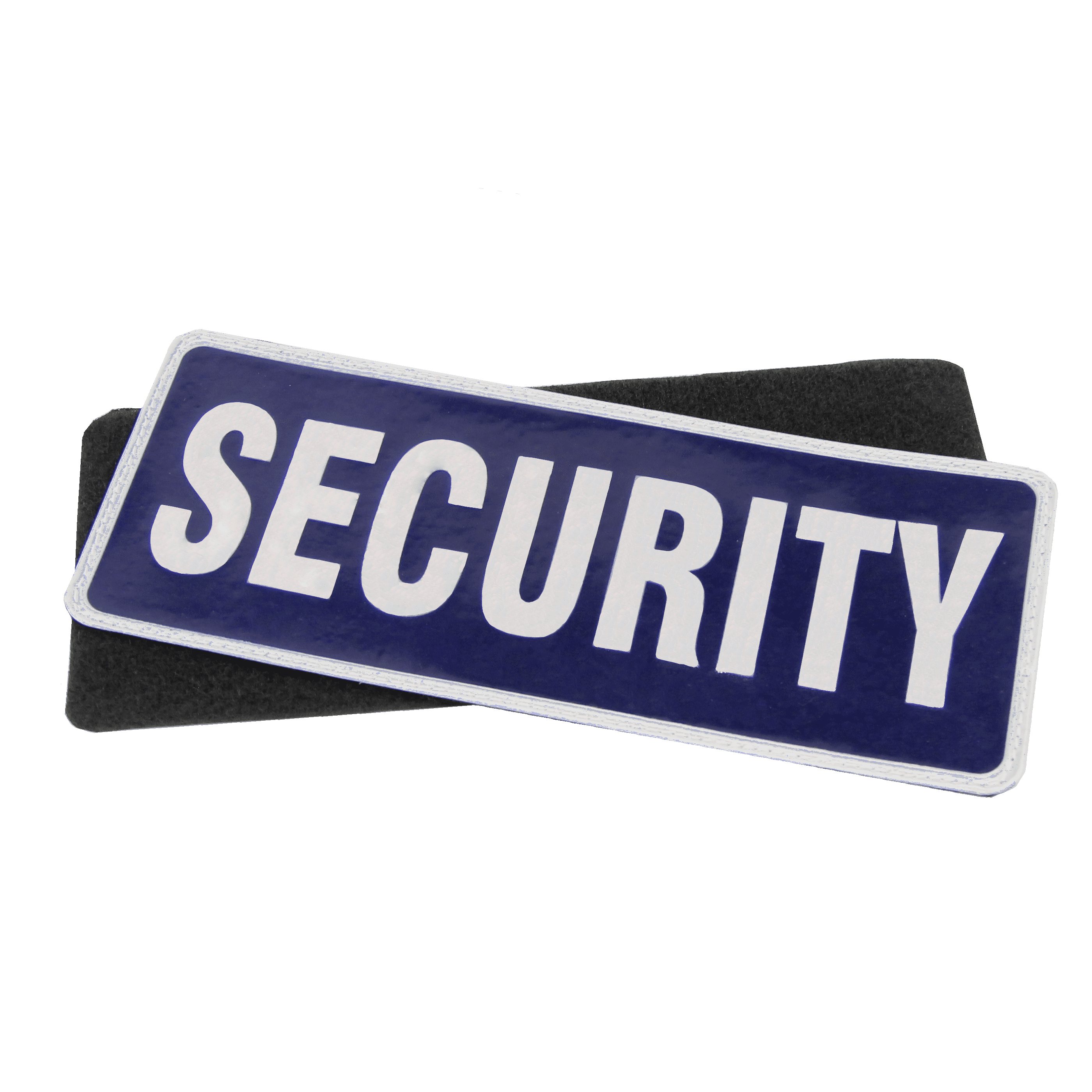 Reflective Blue Security Badge with Velcro, Large, Blue | Hook & Loop