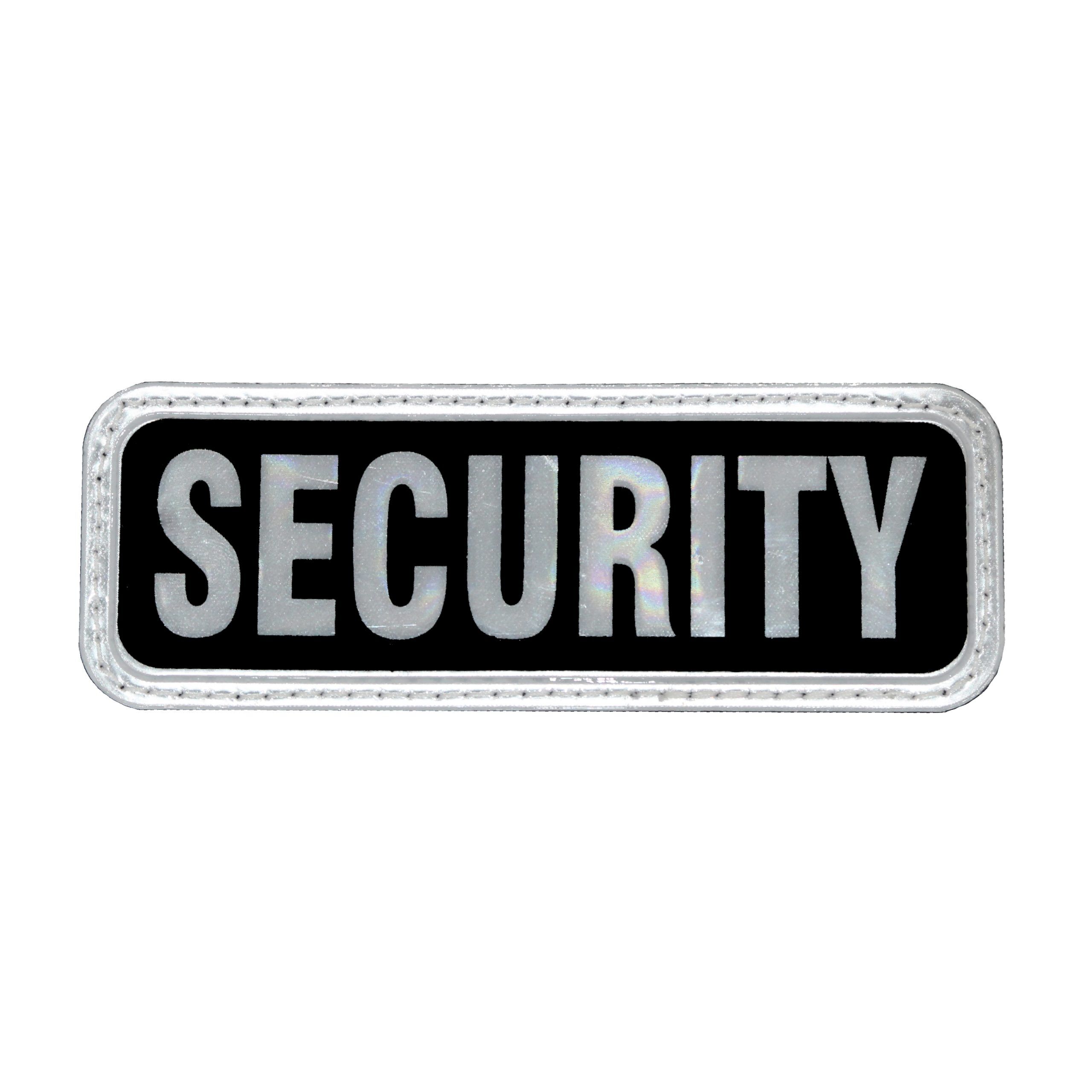 Black Small Reflective Security Badge with Velcro | Hook & Loop | Front